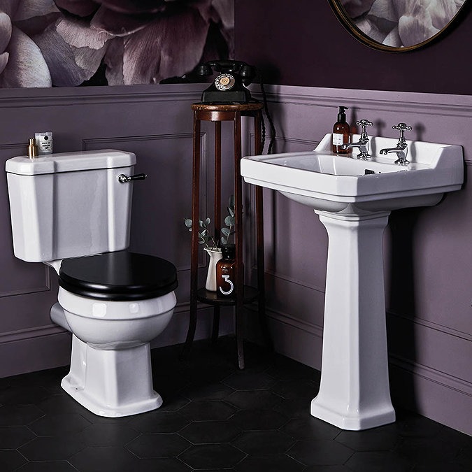 Bayswater Fitzroy Traditional Close Coupled Toilet with Ceramic Lever ...