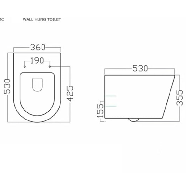 Mode Tate Wall Hung Toilet with Slim Soft Close Seat - Fizzy Bath