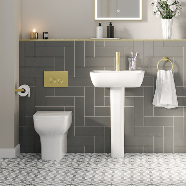 Potenza Back to Wall Rimless Toilet Pan with Soft Close Seat - Fizzy Bath