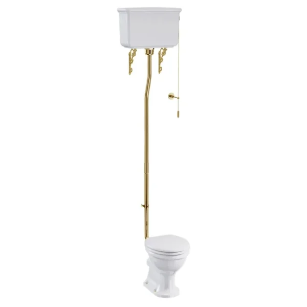 Heritage – Dorchester High-level WC & Gold Flush Pack - Fizzy Bath