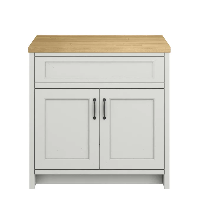 Chatsworth 810mm Traditional Grey Countertop Vanity with Beech Worktop ...