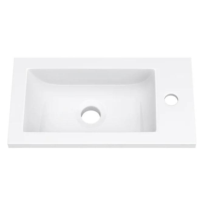 Montrose 400mm White Cloakroom Vanity Unit with Brushed Brass Handle ...