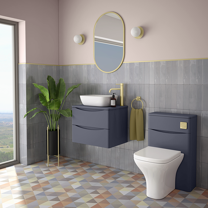 Monza Wall Hung Countertop Vanity Unit (600mm Wide – Matt Grey) - Fizzy ...