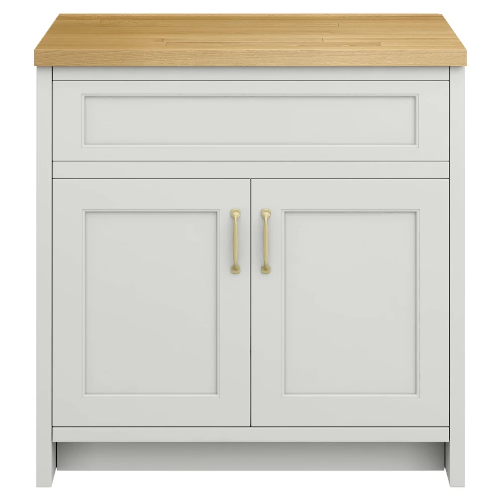 Chatsworth 810mm Traditional Grey Countertop Vanity with Beech Worktop ...