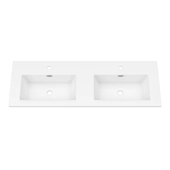 Montrose 1200mm White Double Basin Vanity Unit with Chrome Handles and ...