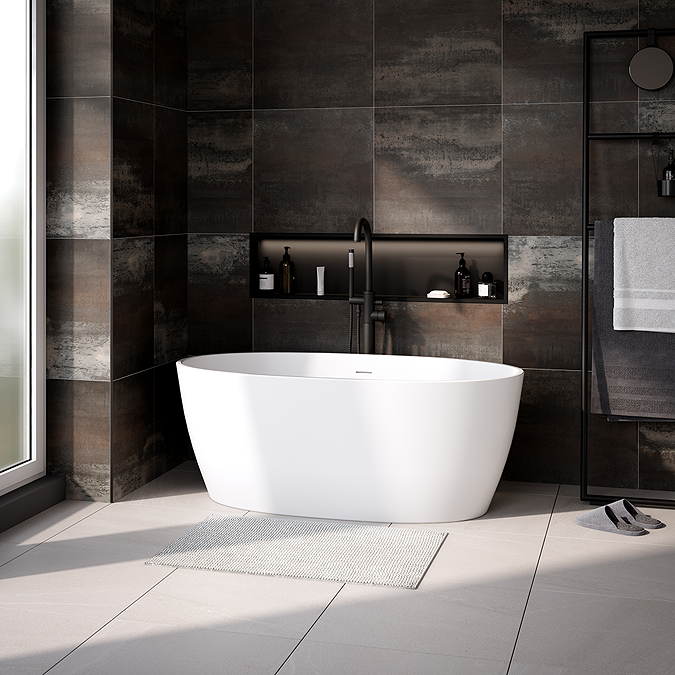 Catania 1500 x 720 Matt White Double Ended Bath with Waste - Fizzy Bath