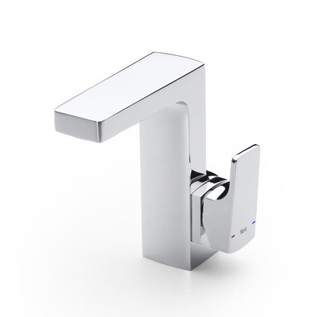 Roca L90 Chrome Side Lever Basin Mixer Tap with Pop-up Waste - Fizzy Bath