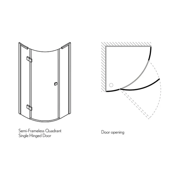 Crosswater – Design Quadrant Single Hinged Door Shower Enclosure Width ...