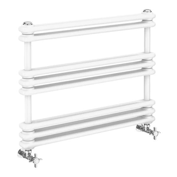 Keswick 800 x 612 Cast Iron Style Traditional White Towel Rail - Fizzy Bath