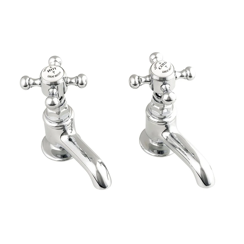 Silverdale Victorian Cloakroom Basin Pillar Taps Chrome - Fizzy Bath